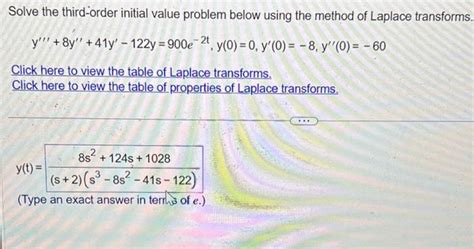 Solved Solve The Third Order Initial Value Problem Below