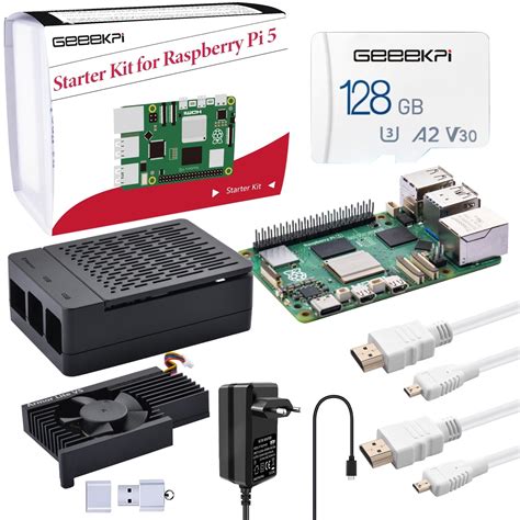 Geeekpi Starter Kit Für Raspberry Pi 5 8gb Inklusive Pi 5 8gb Ram Board 128gb Sd Karte Und