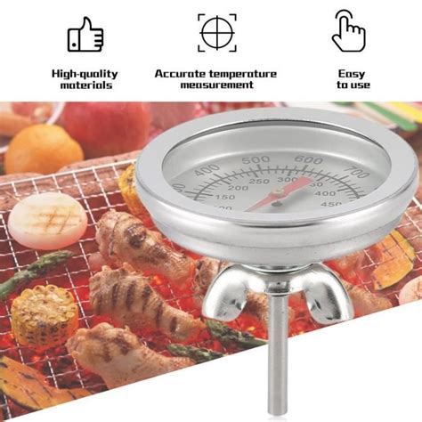 Thermomètre de gril de barbecue pour barbecue en acier inoxydable M écrou papillon