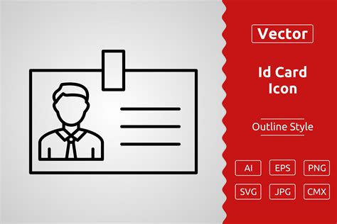 Vector Id Card Outline Icon Graphic By Muhammad Atiq Creative Fabrica