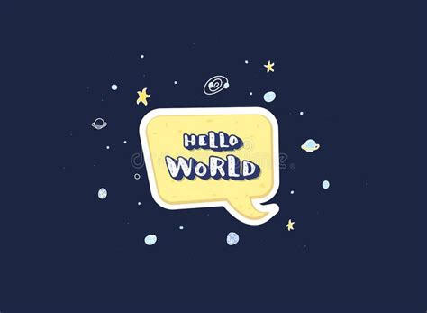 Vector Quote Of Hello Word With Decoration Stock Vector Illustration