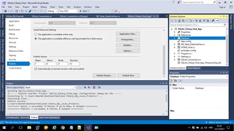 how do i include my sqlite database in my published project