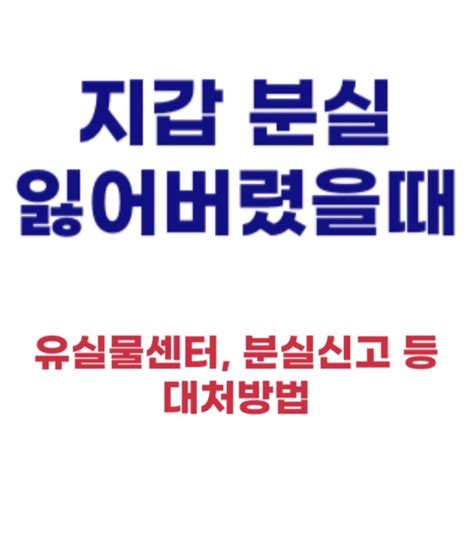지갑 잃어버렸을때 지갑 분실 대처 방법 찾는법 분실신고 네이버 블로그