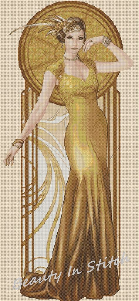 Art Deco Lady Cross Stitch Chart Art Deco Lady Elegant Lady No 28 Etsy