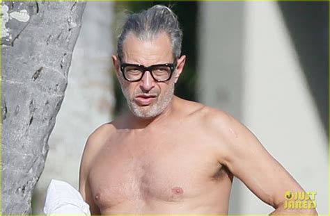 Jeff Goldblum Goes Shirtless During Beach Vacay With Wife Emilie