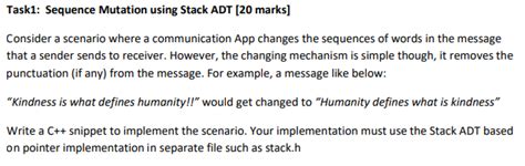 Solved Taski Sequence Mutation Using Stack Adt 20 Marks