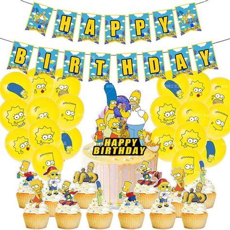 The Simpsons Birthday Party Supplies Banner Balloons Party Set Etsy