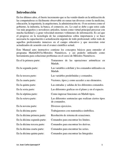 Material Matlab Pdf Matriz Matemáticas Vector Euclidiano