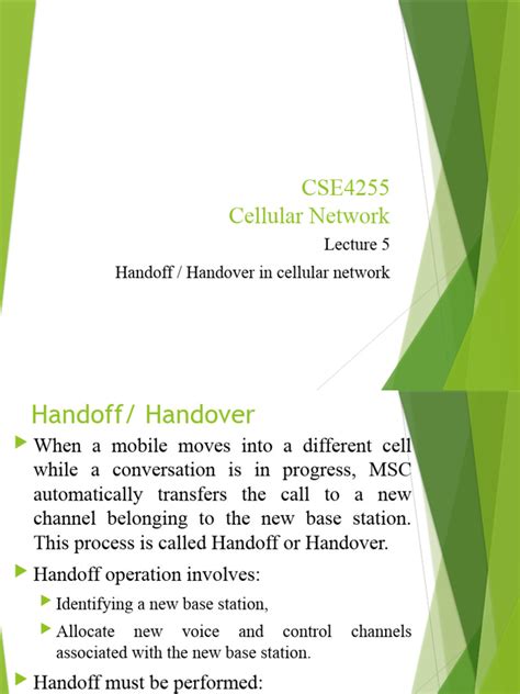Lecture 5 Handoff Pdf Wireless Information And Communications Technology