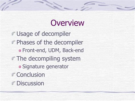 Ppt Decompilation Of Binary Programs Powerpoint Presentation Free Download Id5033439