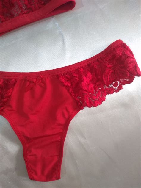 Conjunto De Encaje Rojo Lara Grow Lenceria