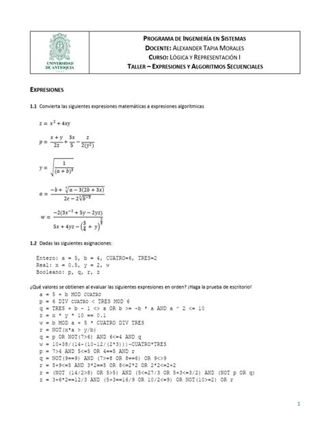Taller 1 Algoritmos Secuencialesatm 1 Pdf Algoritmos Salario