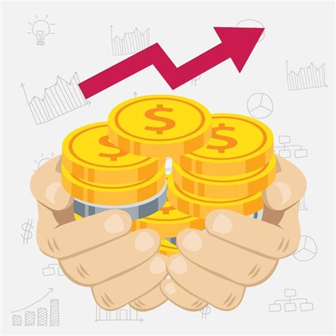 Руки держащие стопки золотых и серебряных монет Премиум векторы