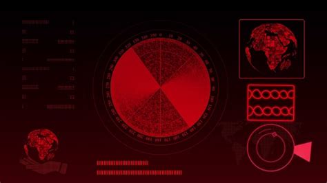 디지털 기술 세계 지도 검은 배경에 격리된 레이더 화면 디스플레이를 보여주는 다양한 정보 0명에 대한 스톡 벡터 아트 및 기타 이미지 Istock