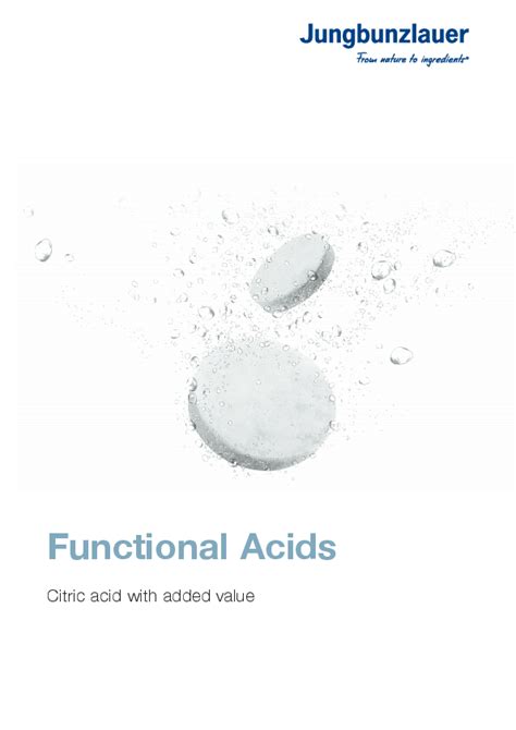 Citric Acid Dc Functional Acids Jungbunzlauer