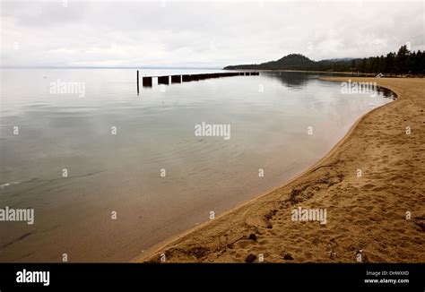 Lake Tahoe Nevada California Gloomy Dat Spring Stock Photo Alamy