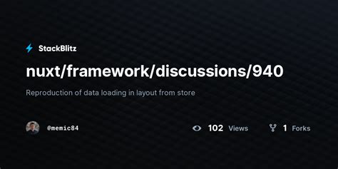 Nuxt Framework Discussions Stackblitz