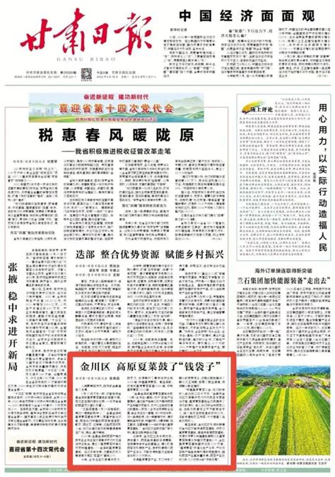 关注！甘肃日报全方位报道“五年来，金昌的巨大变化和显著成绩”澎湃号·政务澎湃新闻 The Paper