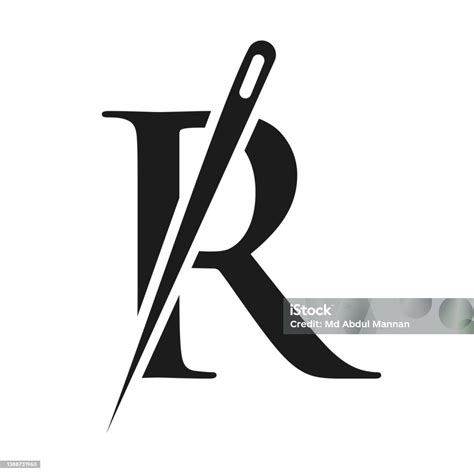 초기 문자 R 재단사 로고 바늘과 자수 섬유 패션 천 패브릭 템플릿을 위한 스레드 조합 Central London에 대한 스톡 벡터 아트 및 기타 이미지 Istock