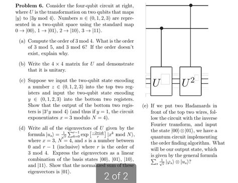 Problem 6 Consider The Four Qubit Circuit At Right