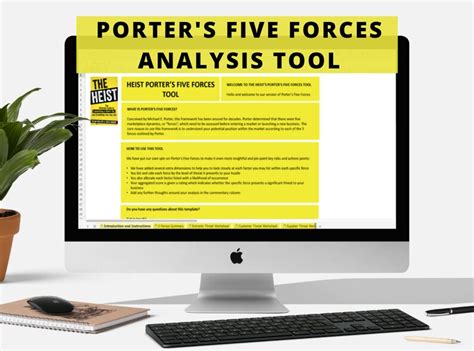 Porters Five Forces Analysis Tool Automated Spreadsheet Etsy