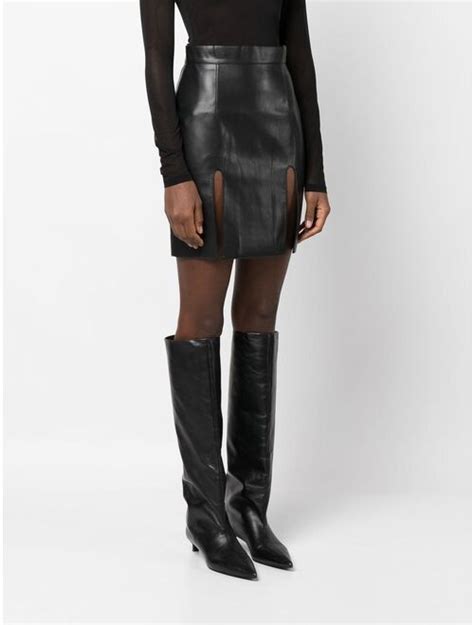 Buy Aleksandre Akhalkatsishvili Cut Out Faux Leather Mini Skirt Online