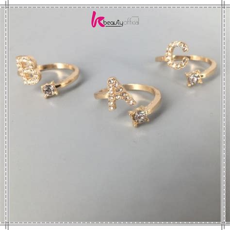 Jual Kb K59 Cincin Huruf Gold Stainless Inisial Nama Cincin Alphabet Cincin Abjad Huruf A Z