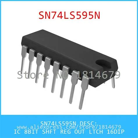 1pcslot Sn74ls595n Ic 8bit Shft Reg Out Ltch 16dip Ls595 74ls595ic