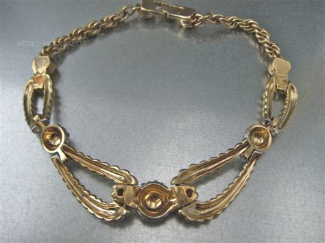s Marcel Boucher Massive Gold Plated Diamanté Cocktail Necklace Etsy