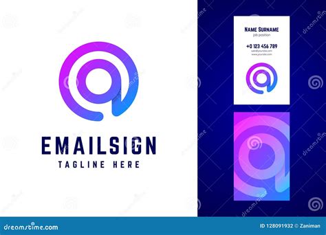 Email Sign Logo And Business Card Template Stock Vector Illustration
