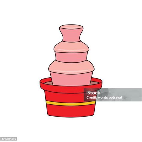 아이 그림 벡터 일러스트 레이 션 초콜릿 퐁듀 분수 평면 만화 고립 갈색에 대한 스톡 벡터 아트 및 기타 이미지 갈색 개념