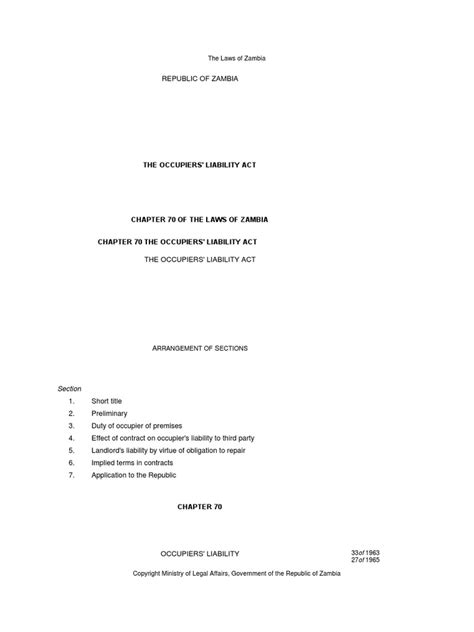 Occupiers Liability Act Pdf Leasehold Estate Duty Of Care