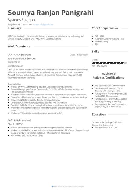Soumya Ranjan Panigrahi Visualcvresumehana Pdf