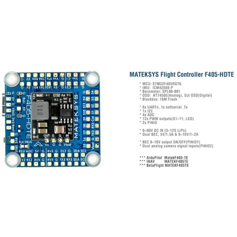 Flight Controller F405-HDTE By Matek - Drone-FPV-racer.com