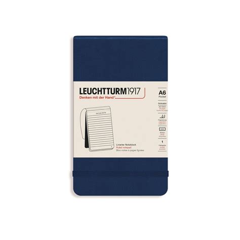 Leuchtturm1917 A6 Pocket Hardcover Ruled Notepad Navy