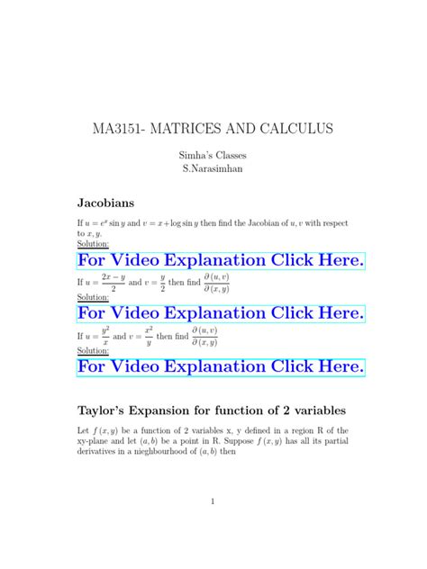 Unit 3 Functions Of Several Variables Pdf Mathematical