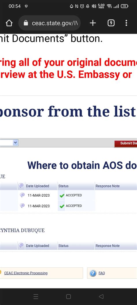 Question About Nvc Accepted Documents And Messages United Kingdom