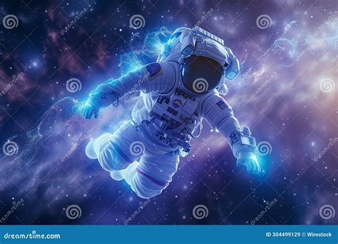 Ai Generated Illustration Of An Astronaut Floating In The Space Stock