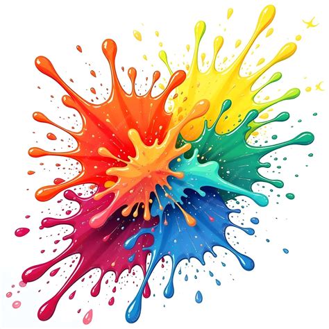 Colorful Paint Splatters Clipart Cartoon Style Vector Illustration