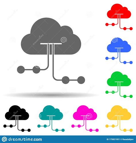 Cloud Hosting Multi Color Style Icon Simple Glyph Flat Vector Of Web Development Icons For Ui