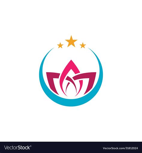 Beauty Lotus Flower Icon Royalty Free Vector Image