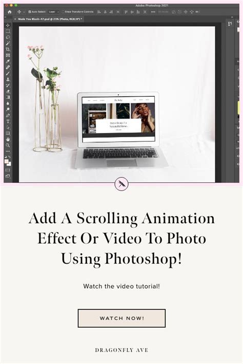Add A Web Scrolling Animation Effect Video To A Photo Or Mockup Using Photoshop Web Design