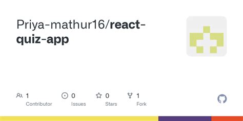 GitHub Priya Mathur16 React Quiz App