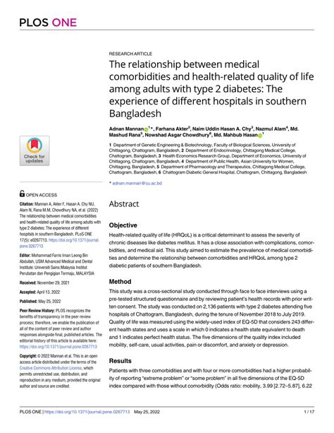 Pdf The Relationship Between Medical Comorbidities And Health Related