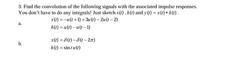 Solved Find The Convolution Of The Following Signals With Chegg Com