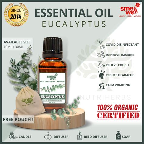 Jual Pure Essential Oil Eucalyptus Minyak Eukaliptus Smellwell 100