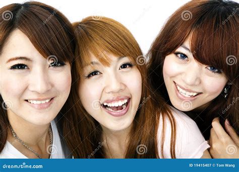 Gruppo Felice Di Ragazze Asiatiche Immagine Stock Immagine Di