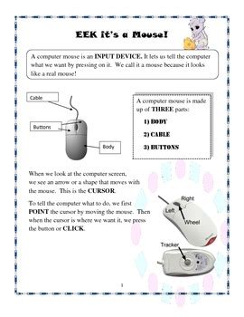 A Lesson About The Computer Mouse For Grades Pre K To 2 By Yasmine Smith