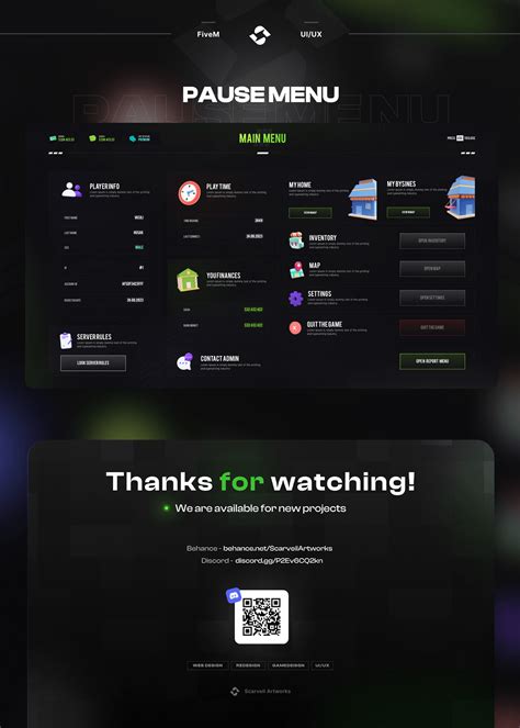 Pause Menu FiveM UI Behance