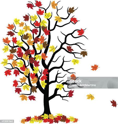 Tree Loses Fall Foliage向量圖形及更多2015年圖片 2015年 側影 剪裁圖 Istock